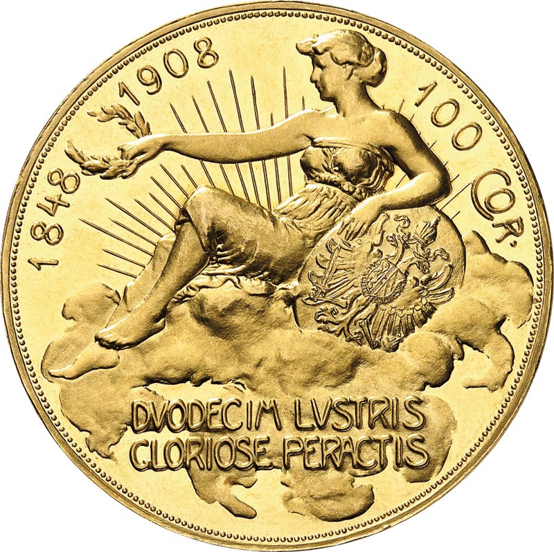 100 Kronen Österreich Kaiser Franz Joseph I. 60. Regierungsjubiläum 1908