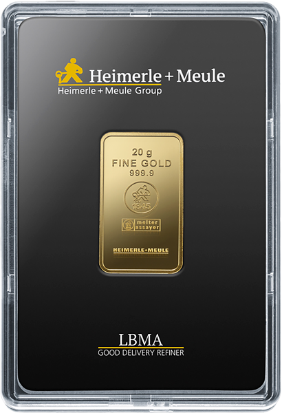 20 Gramm Feingoldbarren geprägt Heimerle & Meule