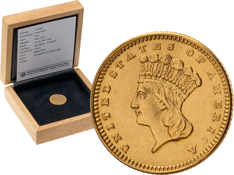 1 Dollar USA Large Indian Head 1856 - 1889