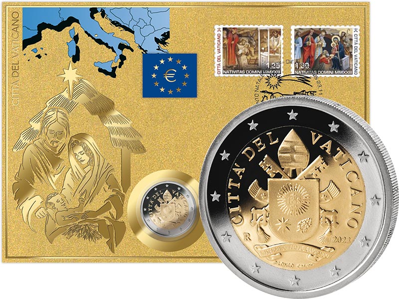 2 Euro Numisbrief Vatikan Heilige Weihnacht 2023