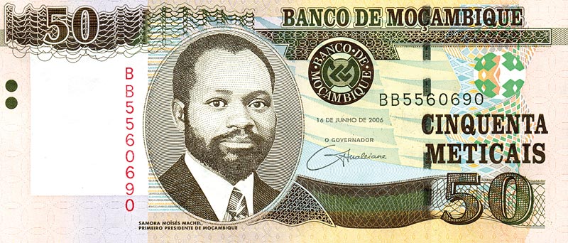 50 Meticais Mosambik Banknote Kudu Familie 2006