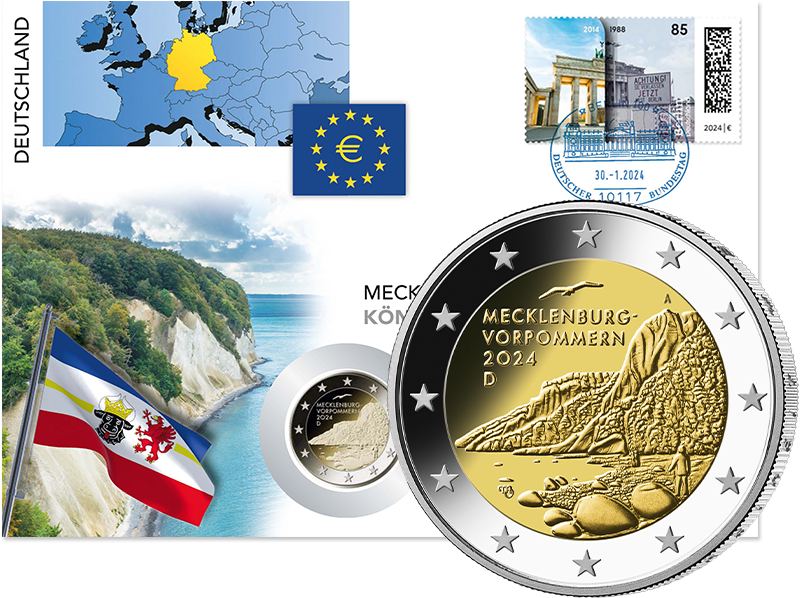 2 Euro Numisbrief BRD Mecklenburg-Vorpommern - Königsstuhl 2024