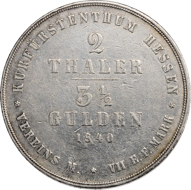 Doppeltaler Hessen-Kassel Kurfürst Wilhelm II. und Kurprinz Wilhelm 1841