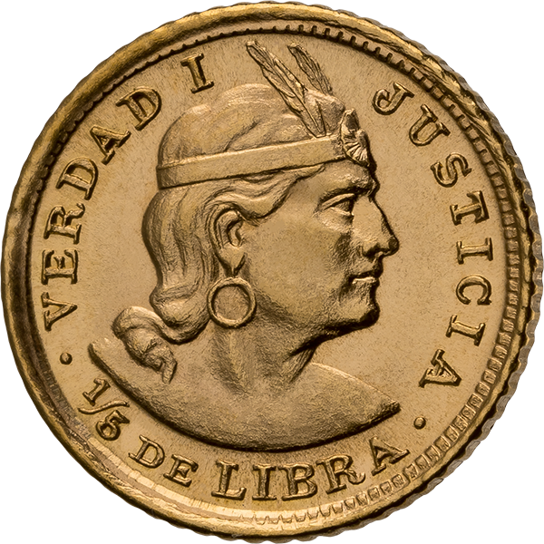 1/5 Libra Peru Manco Cápac 1906 - 1969