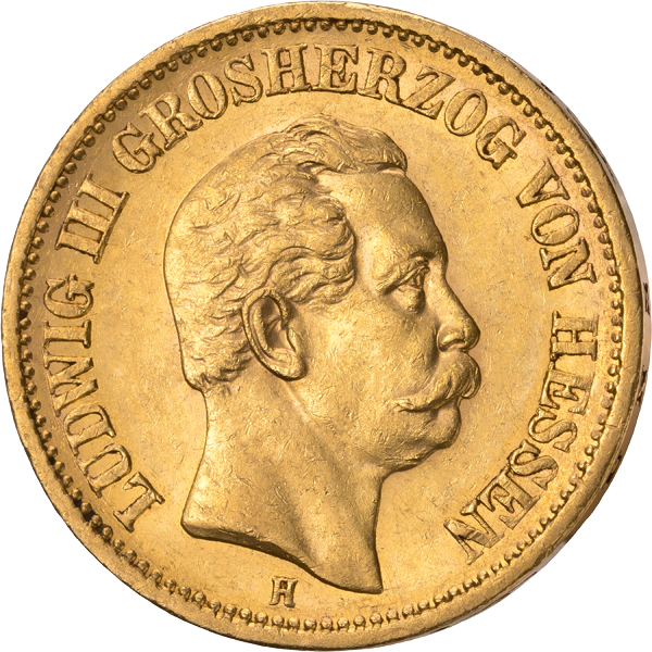 20 Mark Hessen Großherzog Ludwig III. 1872-1873